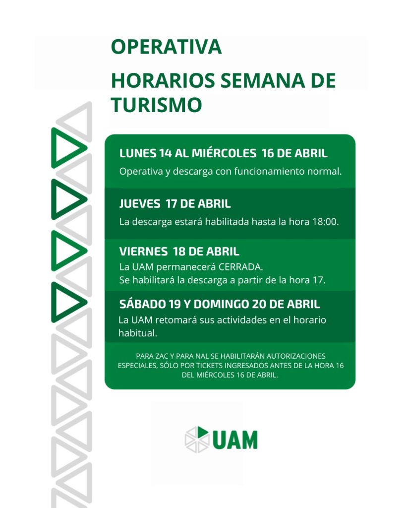 Horarios Semana de Turismo - UAM - Unidad Agroalimentaria Metropolitana